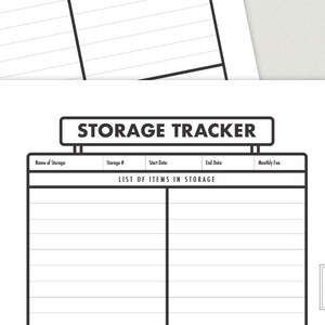 Printable Storage Tracker List Moving Tracker Storage Box List of Boxes ...