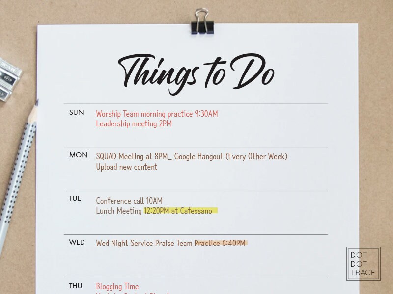 Sunday Start Printable Things to Do Weekly Planner Daily - Etsy