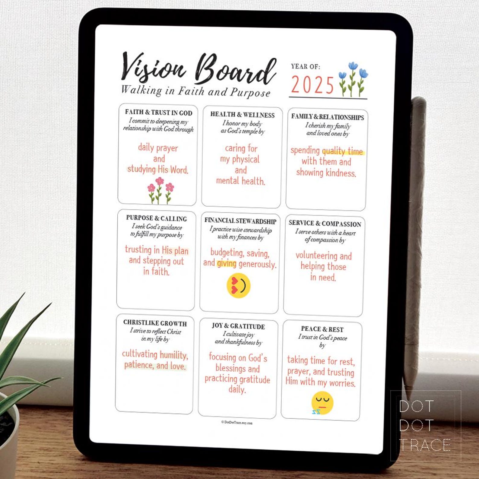 Christian Vision Board Printable: Goal Planner (happy Planner Classic ...