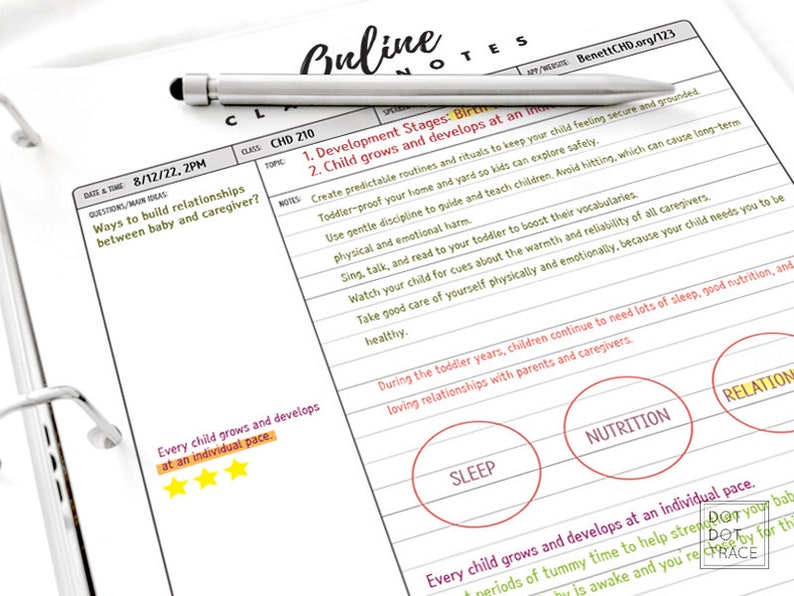 Printable 1page Online Class Notes Lecture Notes Class Note | Etsy