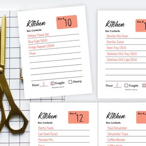 Printable Box Inventory Label Moving Box List Storage Tracker Moving ...