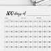 Printable 100 Days of Challenge 100 Day Goal Planner 100 Days of Habit ...