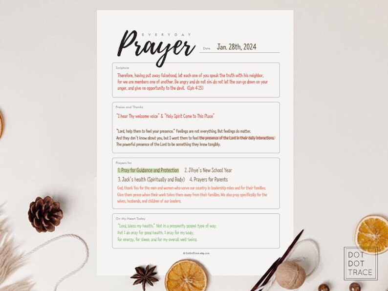 Printable Daily Prayer List Template (JPG Download) - Etsy
