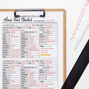 Printable House Tour Tracker: Moving Planner Checklist (JPG) - Etsy