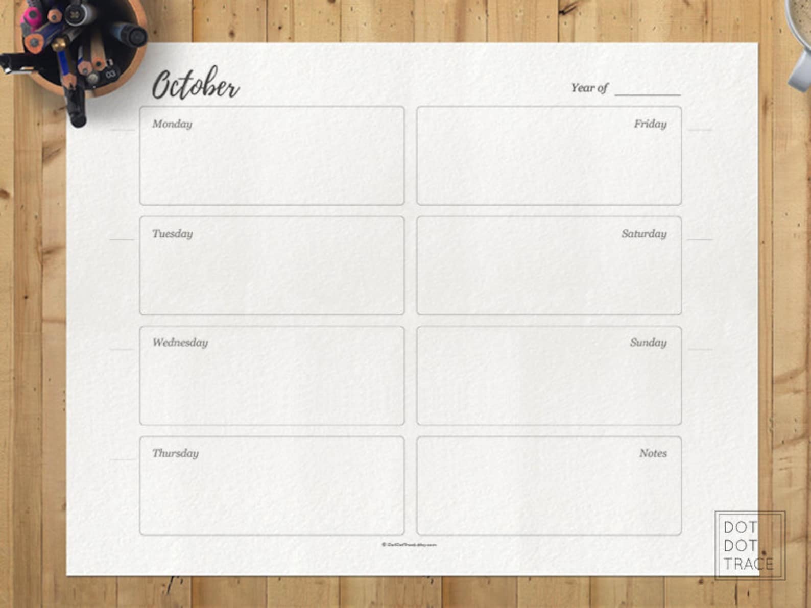Printable Horizontal 12 Month Planner Monthly Planner Work - Etsy