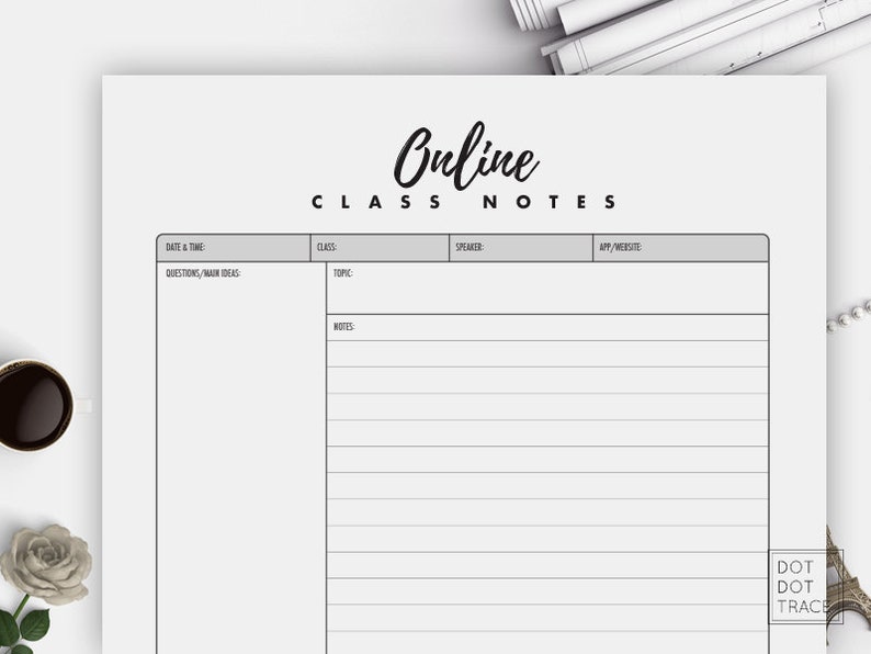 Printable 1page Online Class Notes Lecture Notes Class Note | Etsy Printable 1page Online Class Notes Lecture Notes Class Note | Etsy