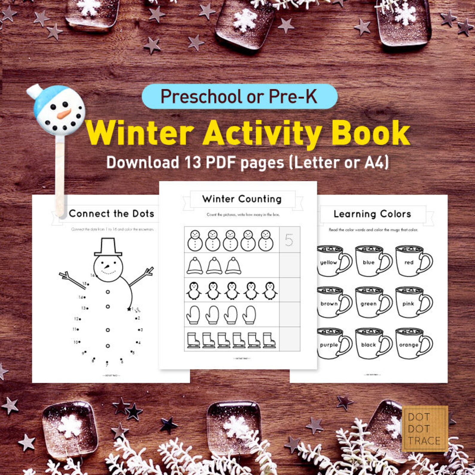 Printable Preschool or Pre-k Winter Activity Book Printable Worksheets ...