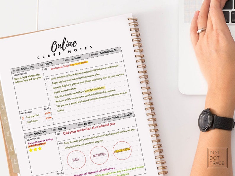 Printable Online Class Notes Lecture Notes Class Note - Etsy