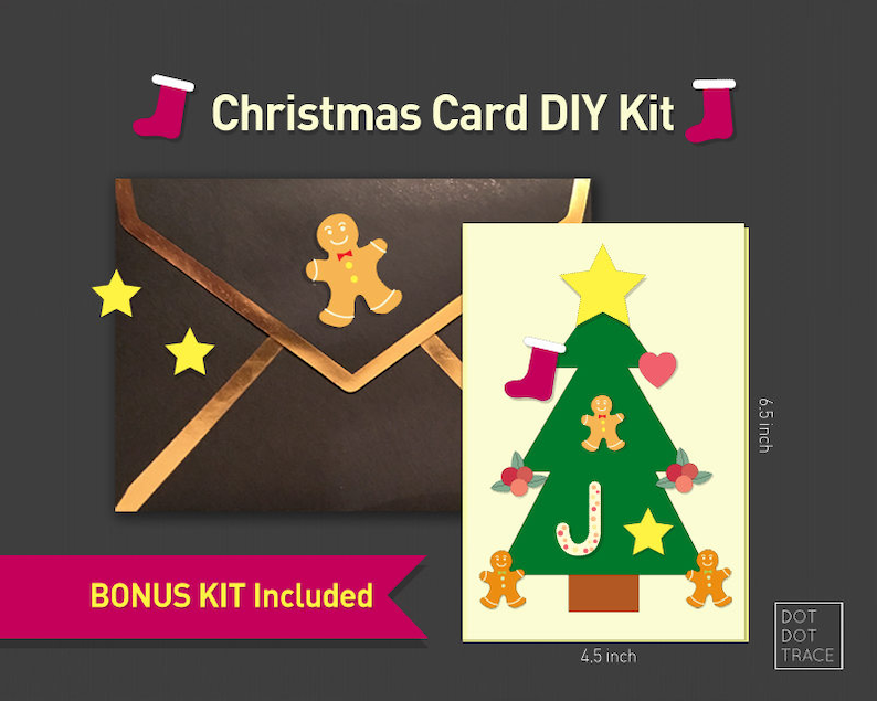 Printable Christmas Card DIY Kit Printable Kids Activities Christmas ...