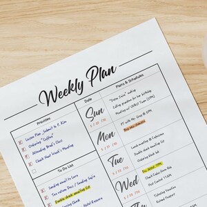 A5_sunday Start Printable Weekly Planner Daily Planner 7 Day Planner ...