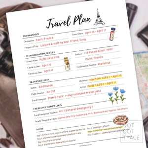 Printable Ultimate Travel Planner One-page Travel Organizer for Trip ...