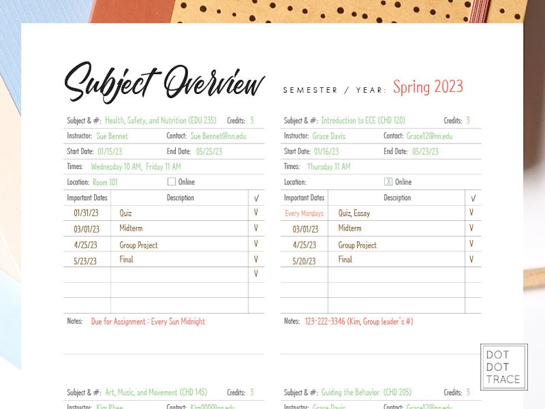 Printable Subject Overview Template: College Course Planner (JPG ...