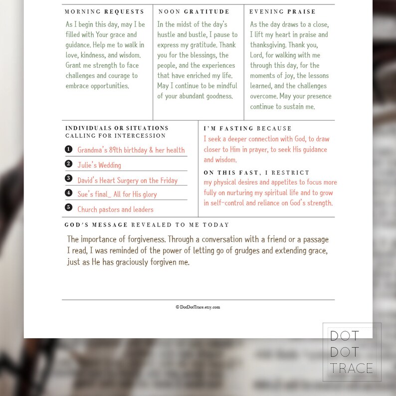 Printable Prayer and Fasting Journal: Daily Breakthrough Log (PDF) - Etsy