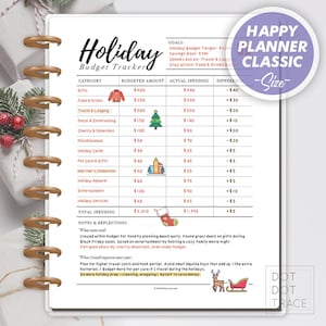 Printable Holiday Budget Tracker happy Planner Classic Christmas ...