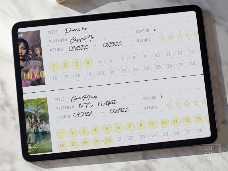 Goodnotes TV Series Tracker Template (JPG Download) - Etsy