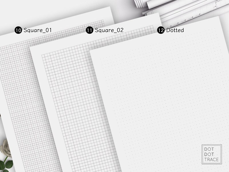 Printable Planner Inserts: Ruled, Dotted, Square Paper (letter/legal ...