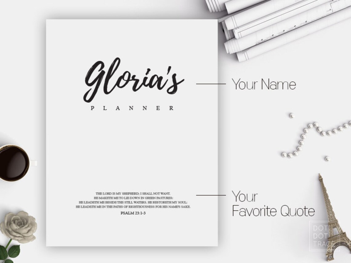 Printable Custom Planner Cover PDF Pages Customized Planner - Etsy