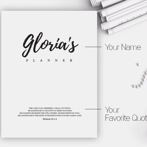 Printable Custom Planner Cover PDF Pages Customized Planner Cover ...