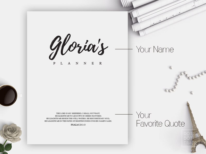 Printable Custom Planner Cover PDF Pages Customized Planner | Etsy