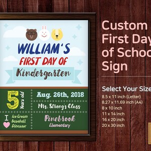 Custom First Day of School Sign First Day Printable School Sign First ...