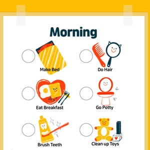 Printable Daily Routine Chart for Toddlers Kid's Routine Charts Kid's ...