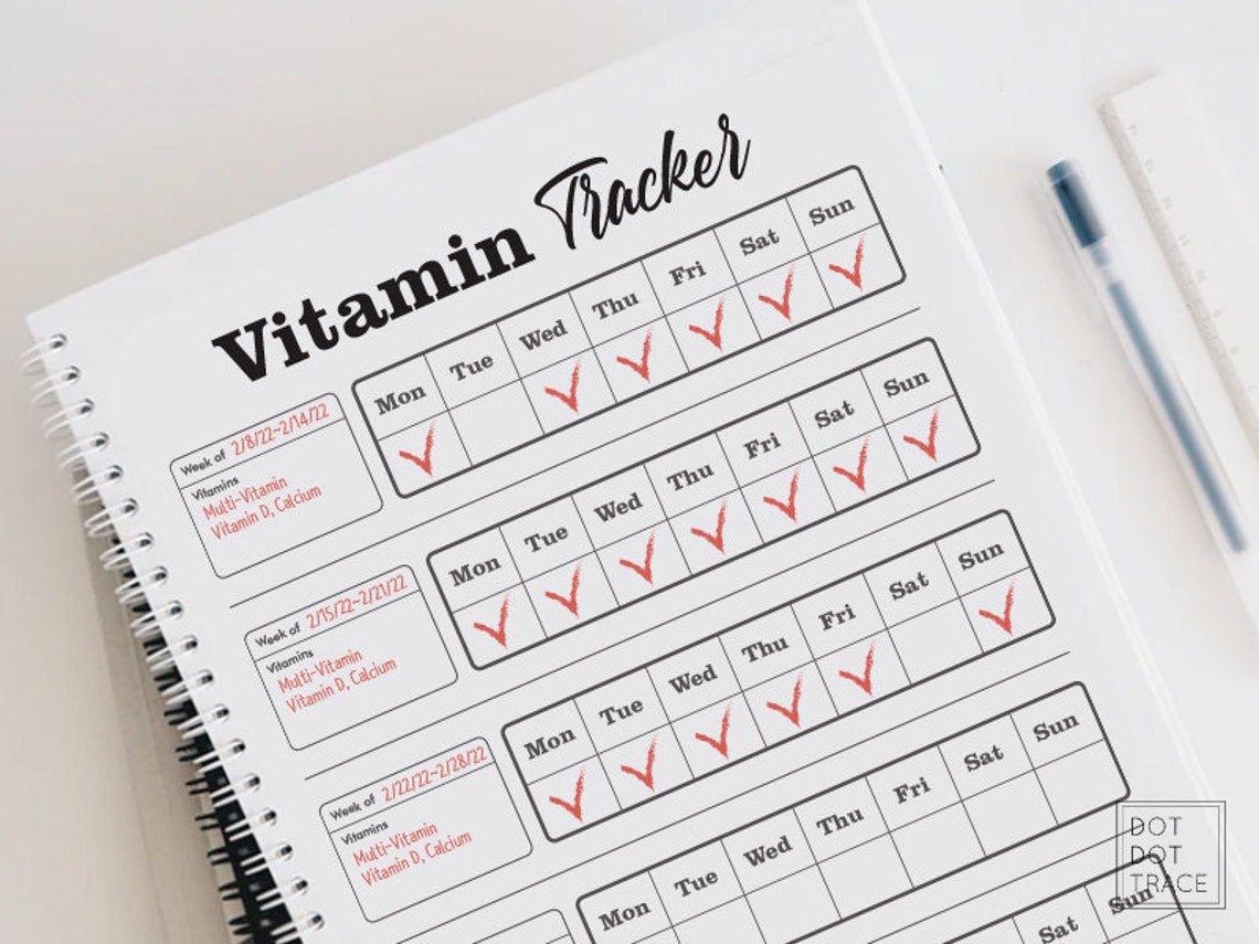 Printable Vitamin Tracker Supplement Tracker Monthly Vitamin | Etsy
