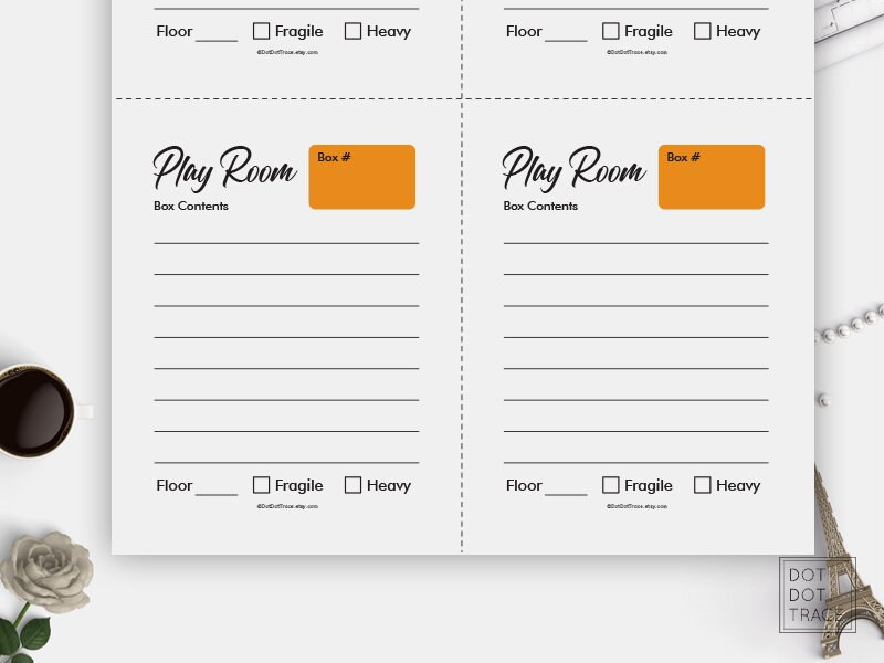 Printable Box Inventory Label Moving Box List Storage Tracker Moving ...