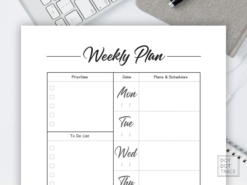 A5_Monday Start Printable Weekly Planner Daily Planner 7 Day | Etsy