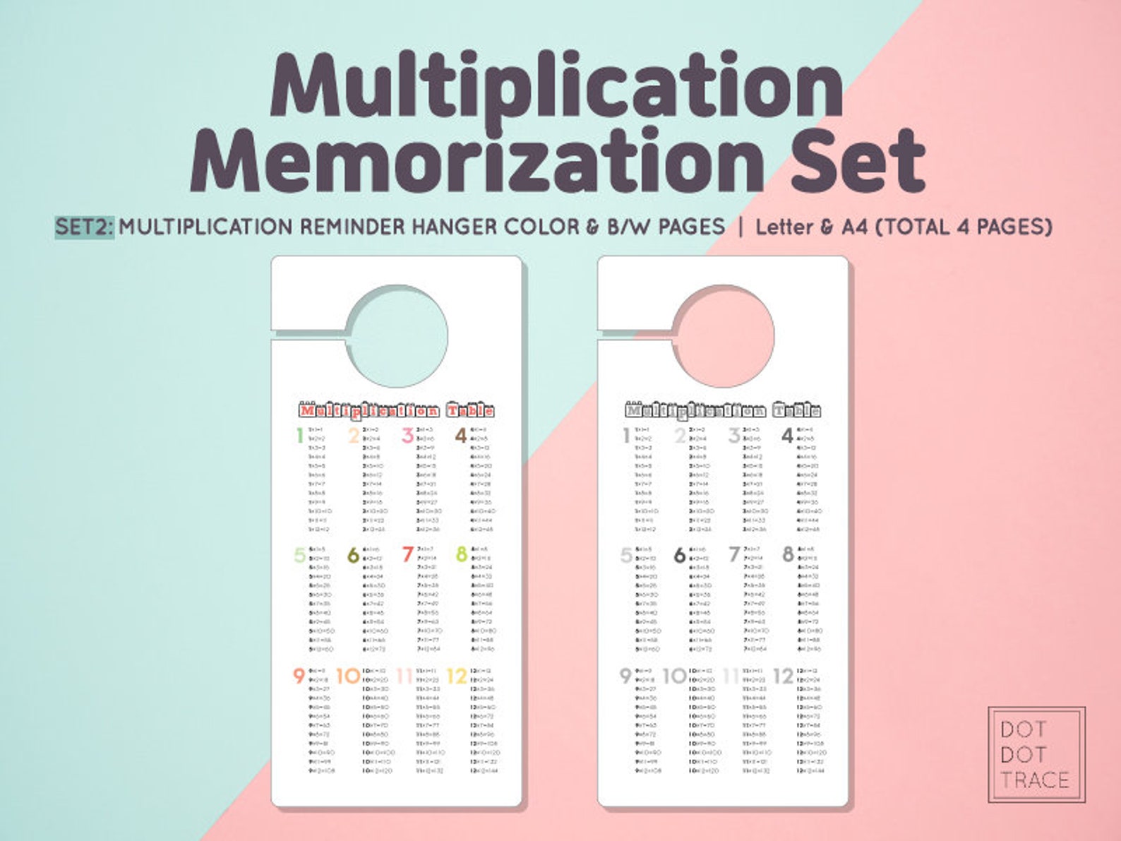 Multiplication Memorization Set Learning Multiplication Table Activity ...