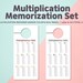 Multiplication Memorization Set Learning Multiplication Table Activity ...