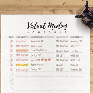 Printable Virtual Meeting Schedule Template Online Meeting Scheduler ...