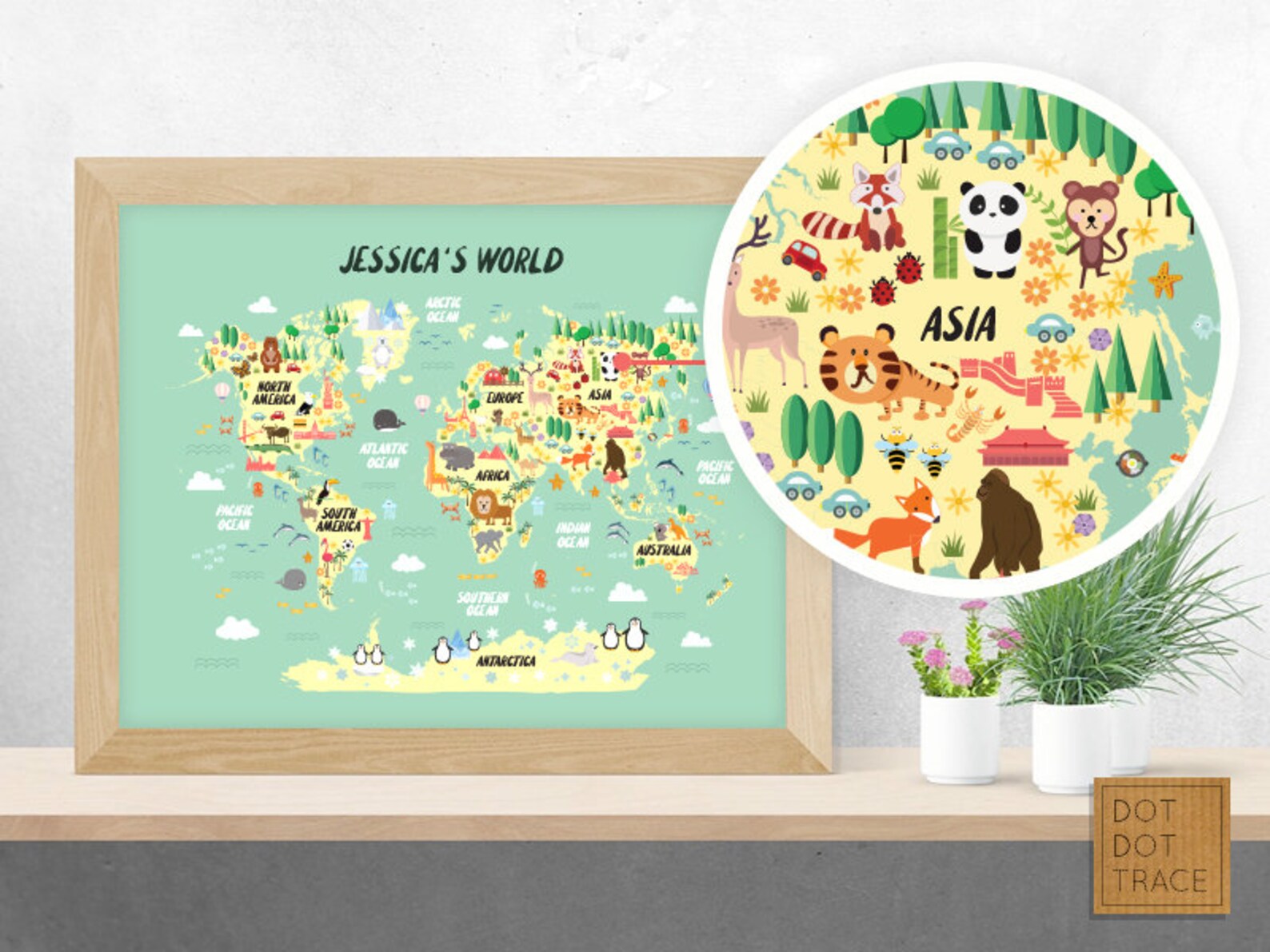 Personalized World Map for Kids Custom World Map for Kids | Etsy