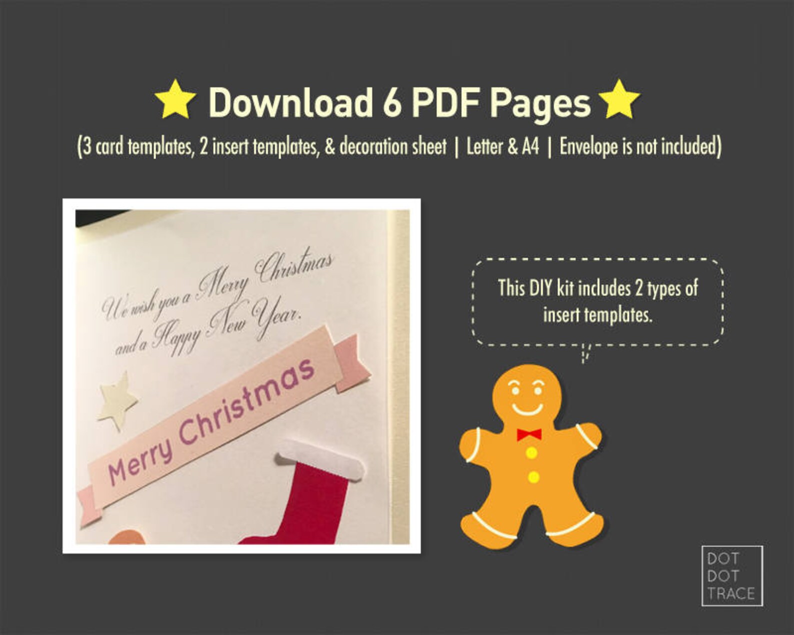 Printable Christmas Card DIY Kit Printable Kids Activities Christmas ...