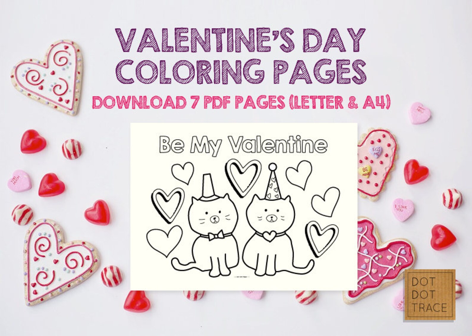 Printable Valentine's Day Coloring Pages & Bookmarks (PDF) - Etsy