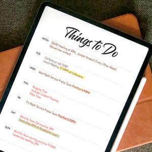 Monday Start Printable Things to Do Weekly Planner Daily Planner 7 Day ...