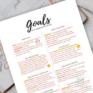 Printable Goal Planner & Success Tracker Break Down Your Goals Achieve ...