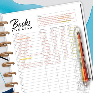Printable Happy Planner Classic Books I've Read Book Tracker Book ...