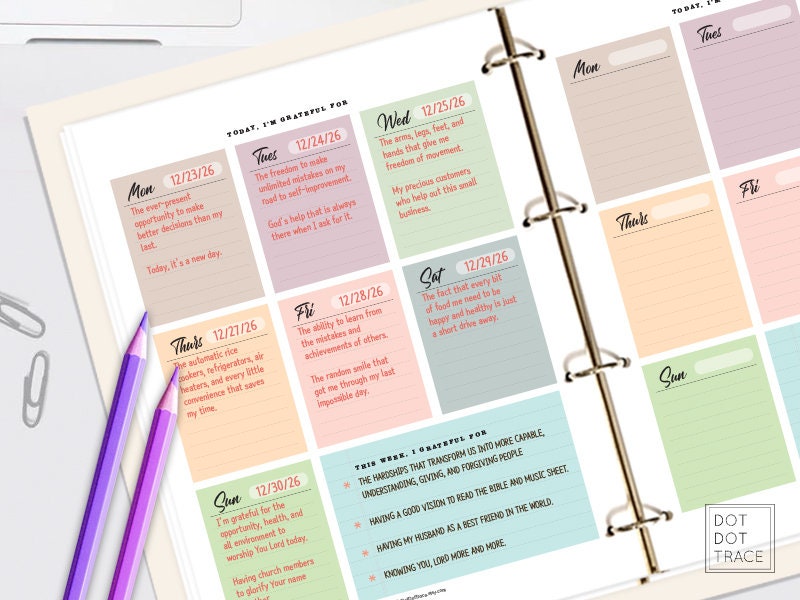 Printable Gratitude Journals Digital Daily Gratitude Journal Daily ...