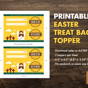 Printable Easter Treat Bag Toppers Easter Favor Bag Toppers Easter ...