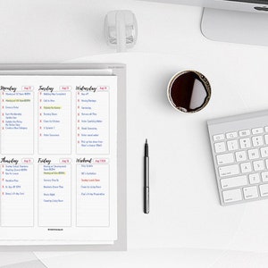 Printable Weekly to Do List Weekly Planner Weekly Task Daily to Do ...