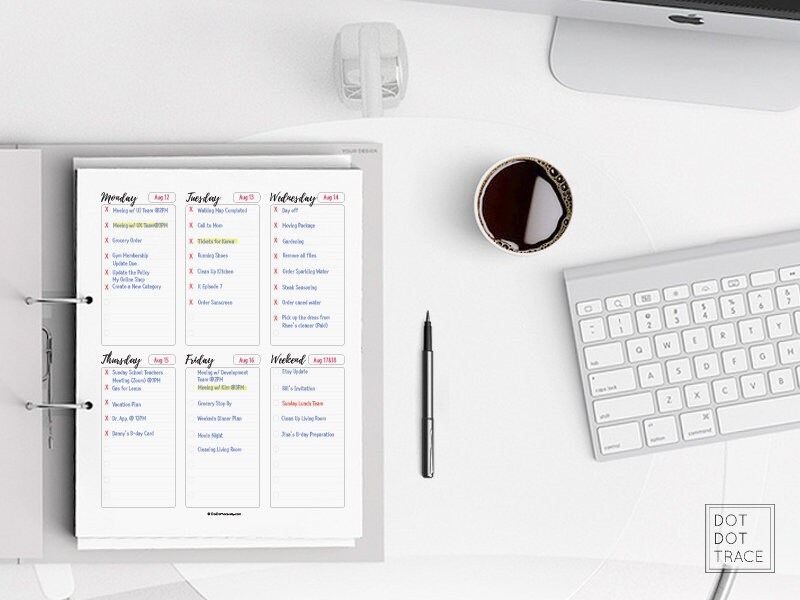Printable Weekly to Do List Weekly Planner Weekly Task Daily - Etsy