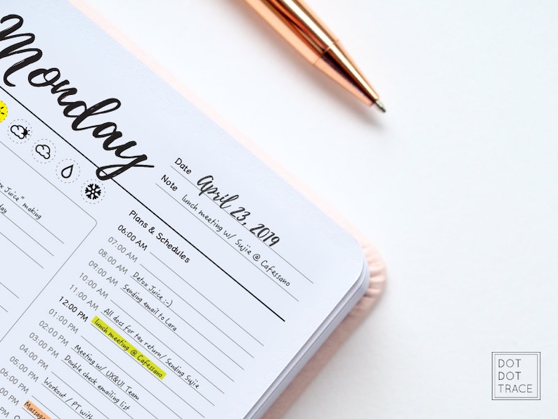 Printable 7 Day Planner A5 Half Letter & Half A4 Daily | Etsy