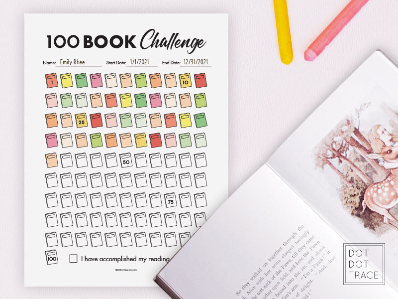 100 Book Challenge Reading Tracker Reading Challenge for Kids - Etsy Canada