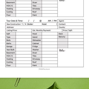 Printable House Tour Tracker: Moving Planner Checklist (JPG) - Etsy