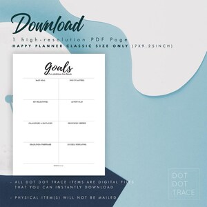 Printable Goal Planner & Success Tracker [happy Planner Classic] Break ...