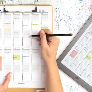 Printable Yearly Planner_year at a Glance (letter & A4) Monthly Planner ...