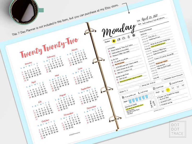 Printable 2022 Calendar Twenty Twenty Two Calendar 2022 - Etsy
