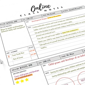 Printable Online Class Notes Lecture Notes Class Note Templates Study ...