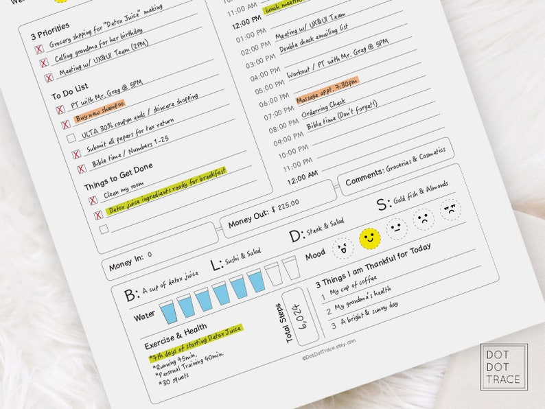 Printable 7 Day Planner A5 Half Letter & Half A4 Daily | Etsy