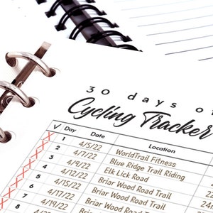 Printable 30 Days of Cycling Tracker Cycling Log Bike Riding Log ...